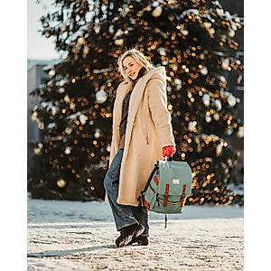 Modoker Vintage Women Laptop Backpack with USB Charging Port, School College Backpack for Women Men Fashion Backpack Fits 15.6Inch Notebook, Slim Casual Travel Daypack Bookbag Green