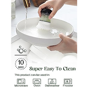 DOWAN Pasta Bowls, 65 oz Large Salad Bowls, 10'' White Serving Bowls Set of 2, Ceramic Shallow Bowl Plates, Serving Dishes for Soup Salad Pasta Vegetable Fruit Prep, Microwave Dishwasher Safe