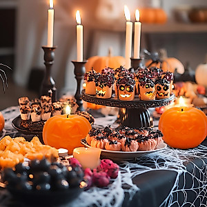 Large Halloween Pumpkin Candle Set - 6 Pack, Jack-O'-Lantern Shaped, Festive Orange Wax Candles for Spooky Home Decor, Parties, and Halloween Celebrations