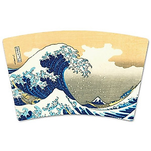 Mugzie Hokusai Great Wave Travel Mug with Insulated Wetsuit Cover, 16 oz, Black