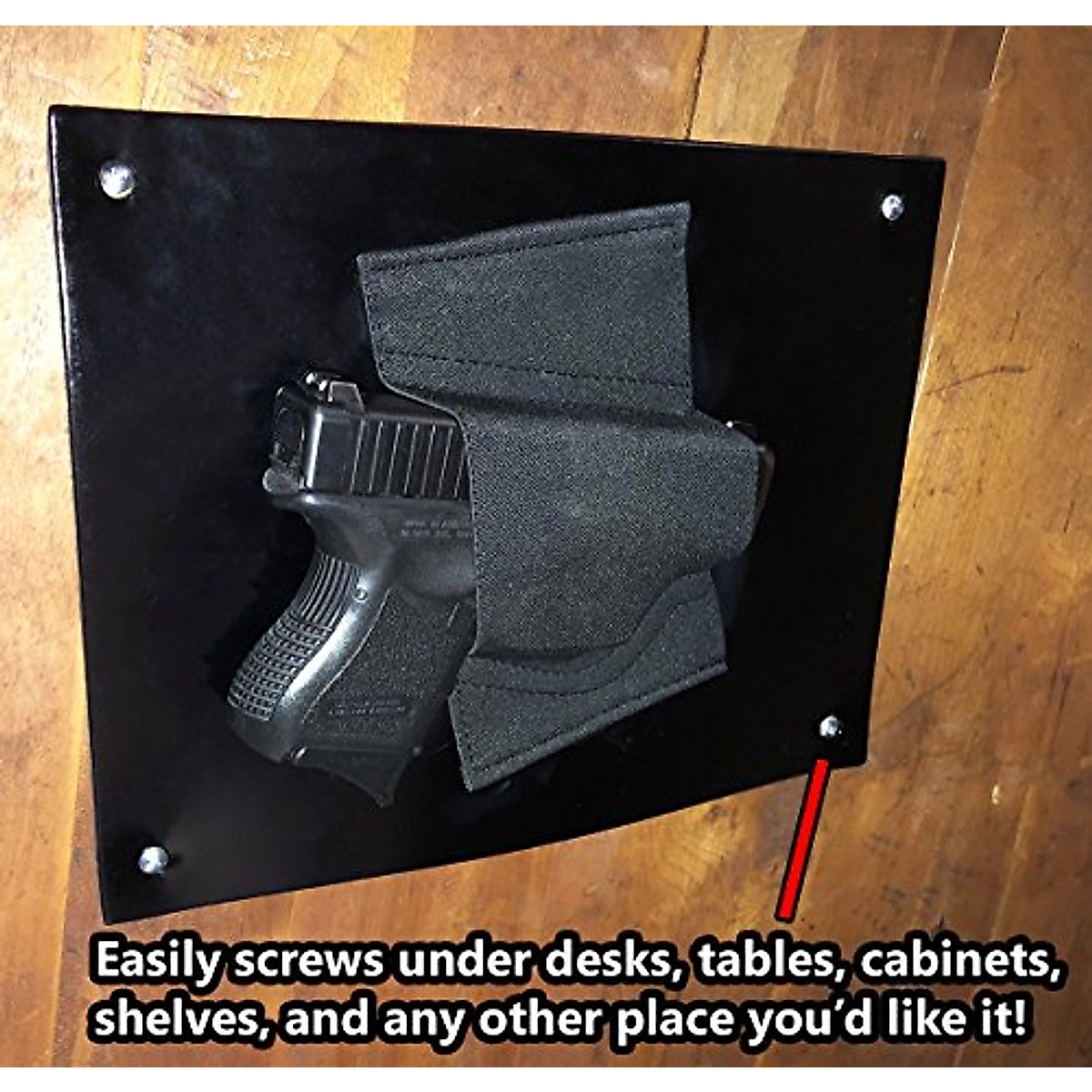 Bluestone Safety Under The Desk Holster| Bedside Holster| Wall Mounted Tactical Gun Holster| Under The Desk Pistol Gun Holder| Fits Nearly Any Handgun