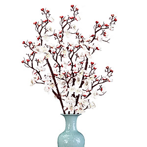 Sunm Boutique 2 Pack Plum Blossom Artificial Flowers Simulation Flower Table Decoration Accessories Party Beach Theme Decorations
