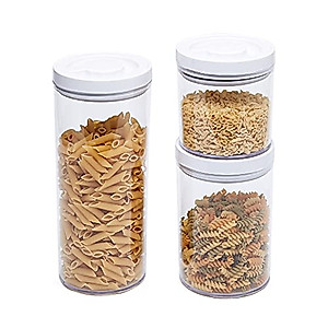 Amazon Basics 10-Piece Round Airtight Food Storage Containers for Kitchen Pantry Organization, BPA Free Plastic