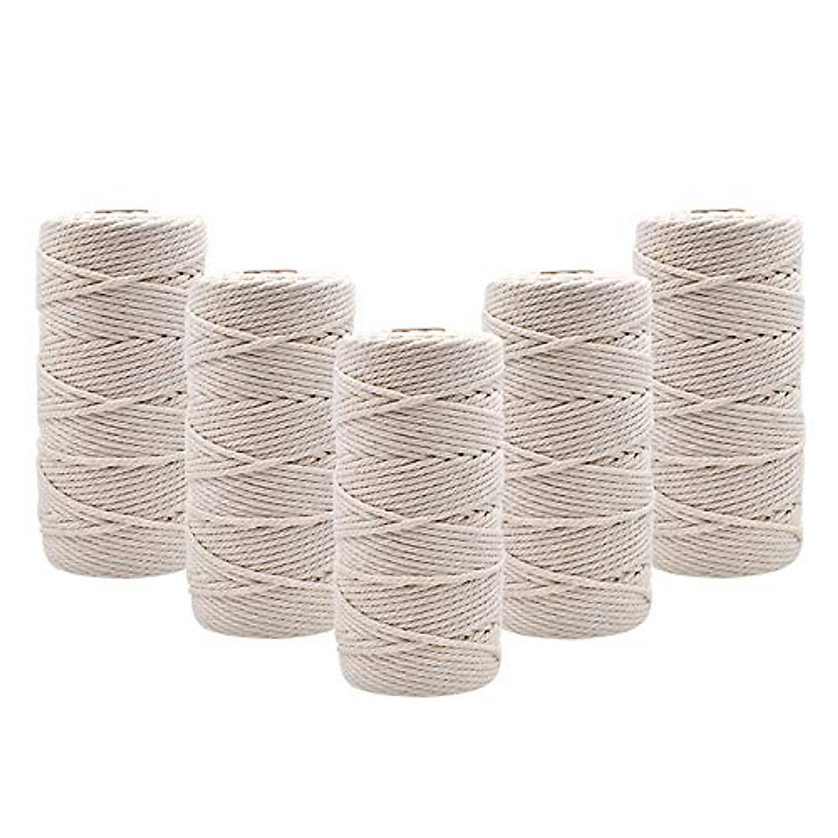 Macrame Cord 3mm 109 Yard 100% Natural Cotton Wall Hanging Plant Hanger Craft Making Knitting Cord Rope 109 yd (3mm)
