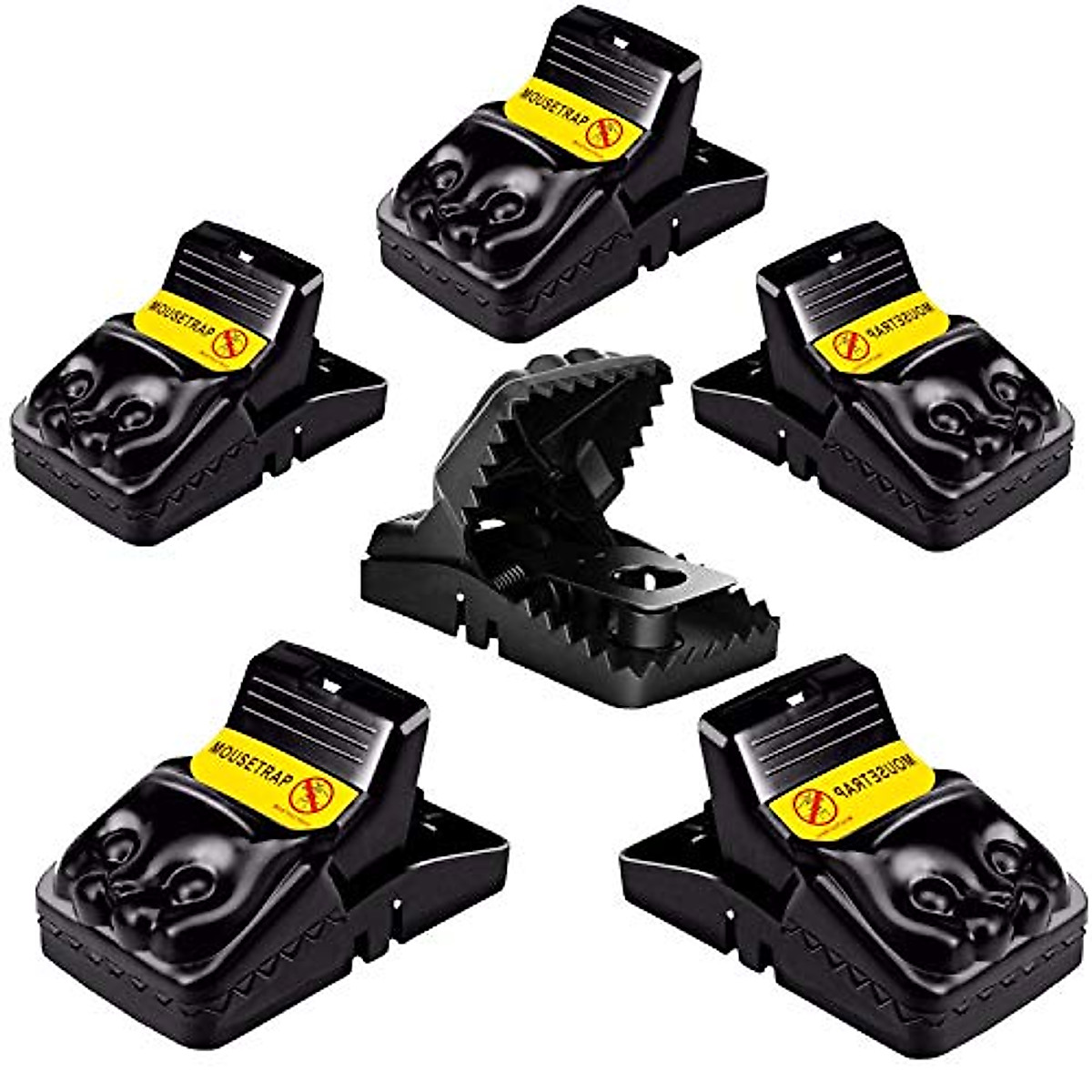 ABC Humane Mouse Traps That Work Indoor Plastic Snap Mice Trap Reusable Mouse Trap Easy Set 6 Pack