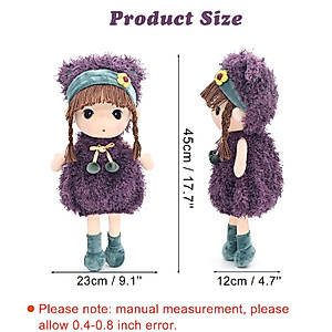 HWD Kawaii 17 inch Stuffed Plush Girl Toy Doll Good Gift for Kids Baby Lover.(Purple)