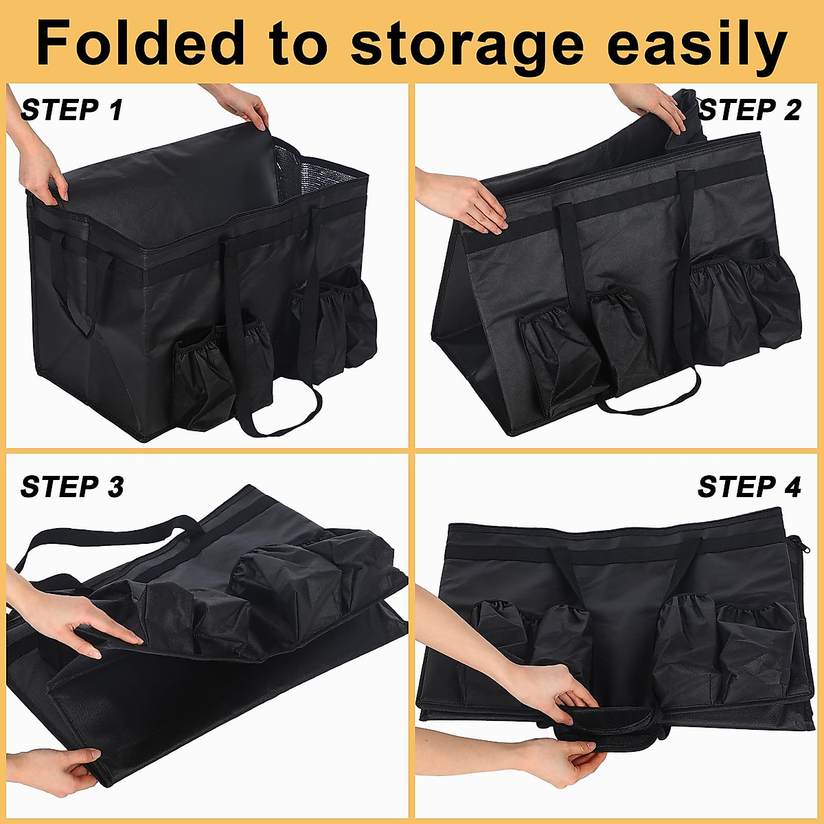 FillTouch 2 Pcs Extra Large Insulated Food Delivery Bag with Cup Holders 23 x 15 x 14 Inch Pizza Delivery Bags Insulated with Zippered for Beverages Grocery Pizza, Commercial Quality Hot and Cold