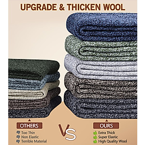 Yeblues 5 Pairs Merino Wool Socks Mens, Thick Warm Winter Socks, Hiking Socks Soft Casual Socks for Men，SIZE 6-13