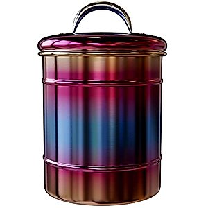 Amici Home Rainbow Metal Storage Canister | Dry Food Storage Container | Airtight Lid | 64 Ounce Capacity | Modern Home Décor | Decorative Metal Canister for Kitchen Countertop (Large)