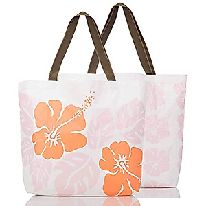 ALOHA Collection Big Island Hibiscus Reversible Tote in Dreamsicle