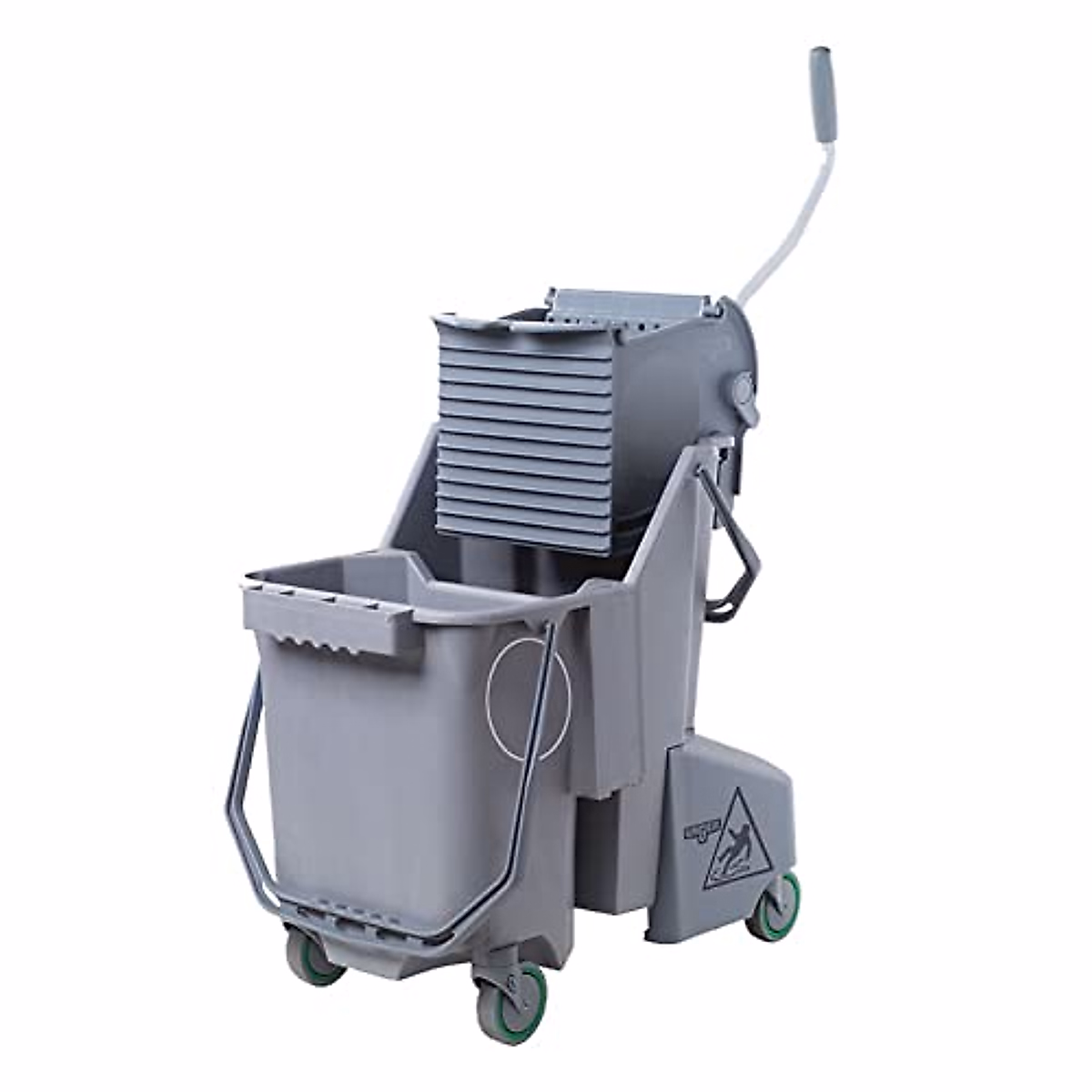 Mop Bucket and Wringer, 8 gal, Gray
