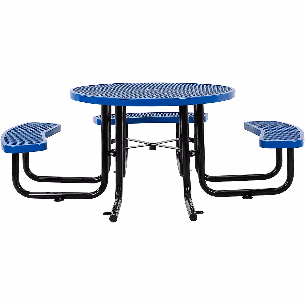 Global Industrial 46" Wheelchair Accessible Round Picnic Table, Surface Mount, Blue