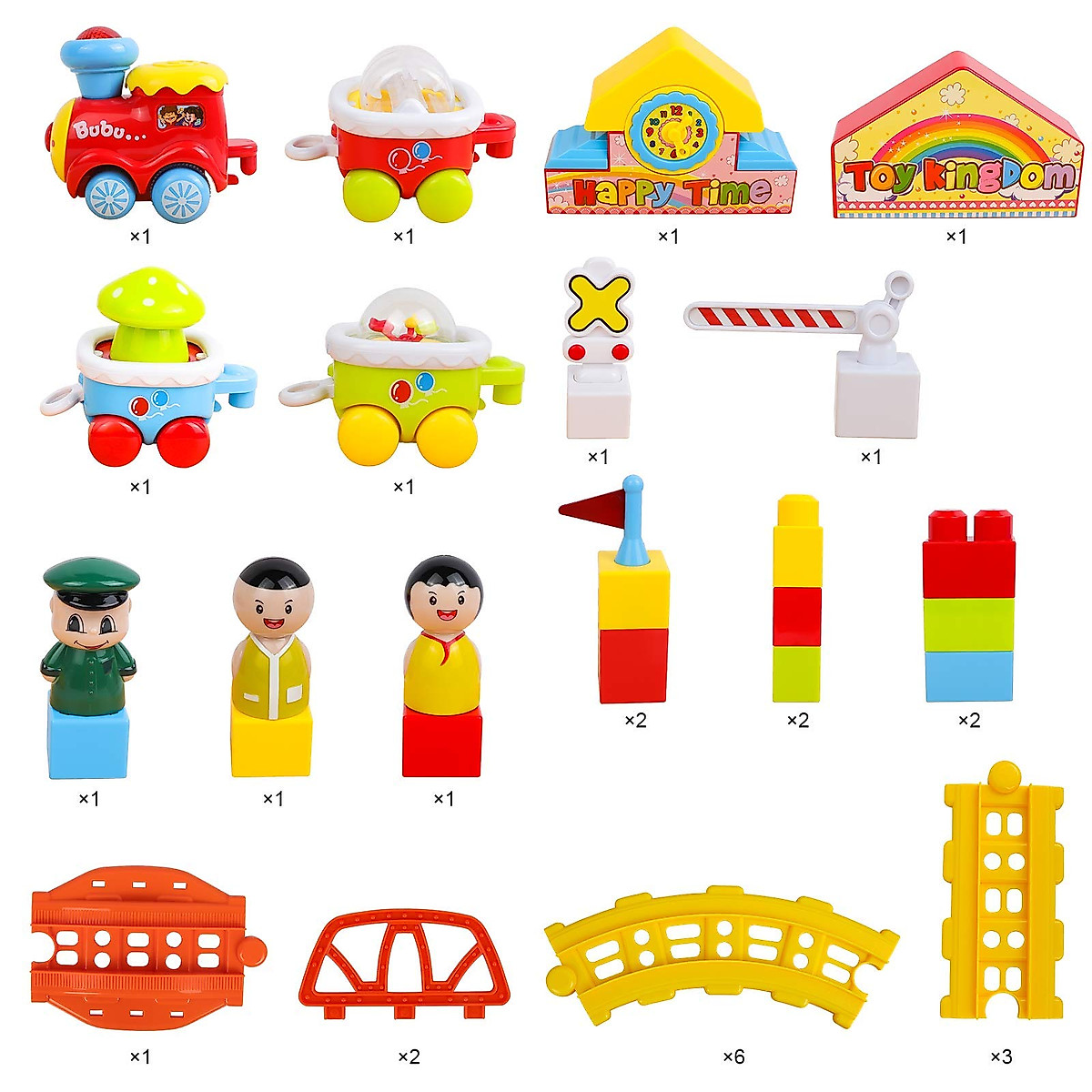 DeXop Baby Toys Train Set-Musical Electric Train with Tracks Building Blocks-Toddler Train Educational Preschool Learning Gift for 12 18 Month 1 2 3 4 5 Year Old Boys Girls-Cars Toy for Kids Birthday