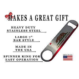 California State Flag Speed Bottle Opener Heavy Duty Gift Californian CA