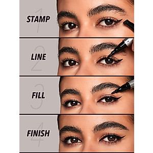 SHEGLAM Black Liquid Eyeliner Pen with Wing Stamp Long Lasting Waterproof Eye Liner Makeup