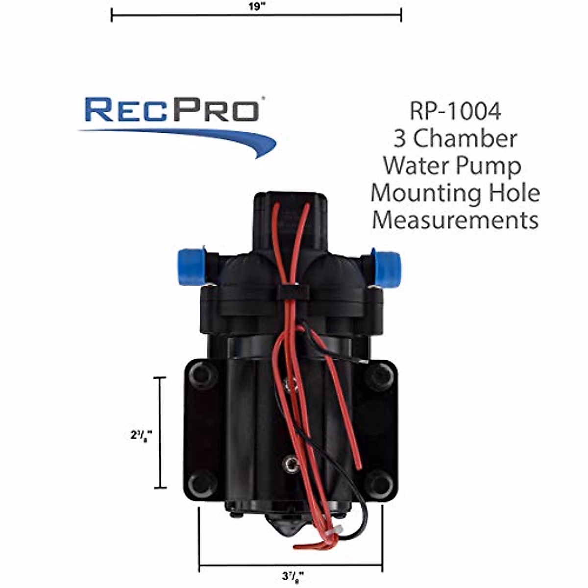 RecPro RV Water Pump 3.0 GPM | 12V Water Pump | Self-Prime | Camper Water Pump | RV Plumbing | Optional Strainer (1 Pump, With 1 RecPro Strainer)