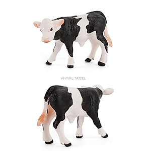 DOYIFun Realistic Farm Cow Model Figure Toy Set, Cow Figurines Collection Playset with Farm Keepers, Farm Meadows Pasture Cow Statues Preschool Science Educational Learn Cognitive Toys