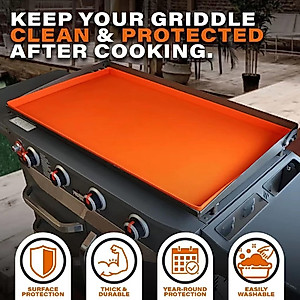 Mataytate 36" Griddle Mat Silicone for Blackstone,Heavy Duty Food Grade Silicone Mat,Reusable Griddle Partner Fits Grill Accessories,All Season Waterproof Cooking Protective Mat Rust BBQ Grill Mat