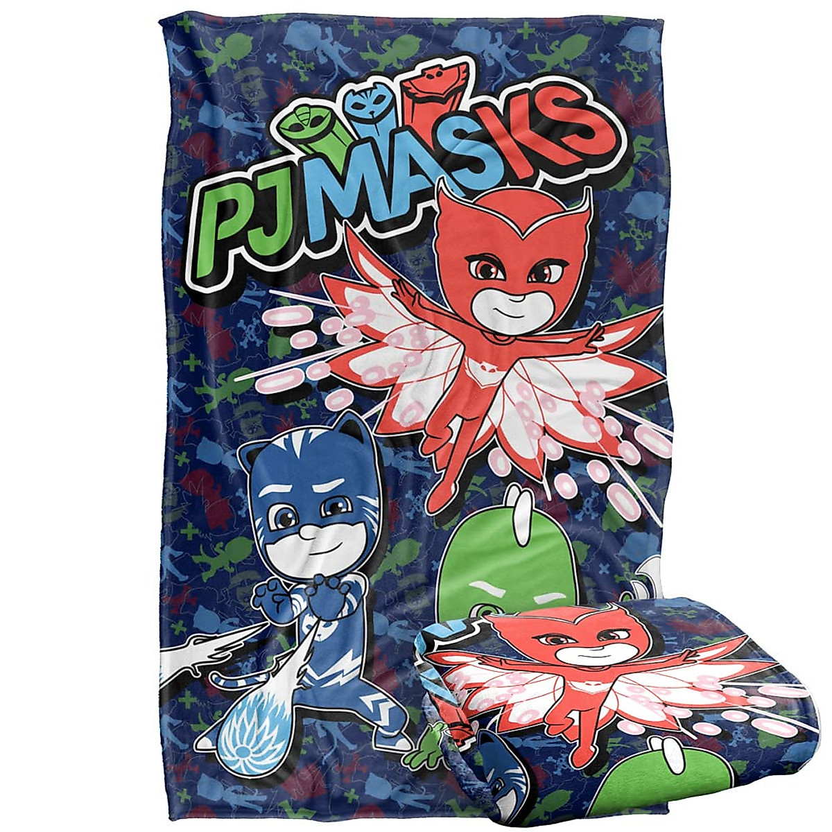 LOGOVISION PJ Masks PJ Group Attack Kids Silky Touch Blanket, 36" x 58"