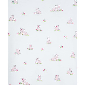 Little Me Baby Girl's 2-Piece Nightgown and Cap Set, White Print/Bunny, 0-3 Months