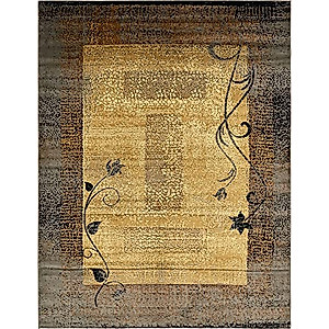 Unique Loom Barista Collection Area Rug - Excelsa (9' x 12' Rectangle, Beige/ Brown)