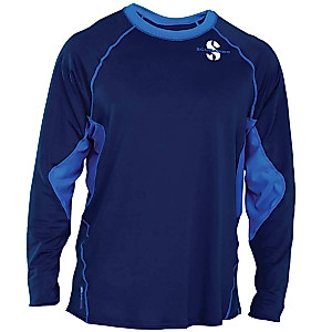 SCUBAPRO Men's Channel Flow UPF 50 Rash Guard Diving Shirt, Long-Sleeve, 2X-Large, Aegean Blue