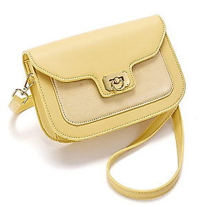 CLUCI Crossbody Bag For Women Designer Fashion Travel Purse Ladies Small Adjustable Leather Shoulder Handbag Yellow