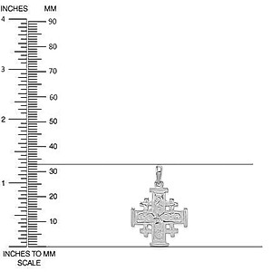 Diamond2Deal 14k White Gold Jerusalem Religious Crucifix Cross Pendant Fine Jewelry for Women (L- 32 mm W- 23 mm)