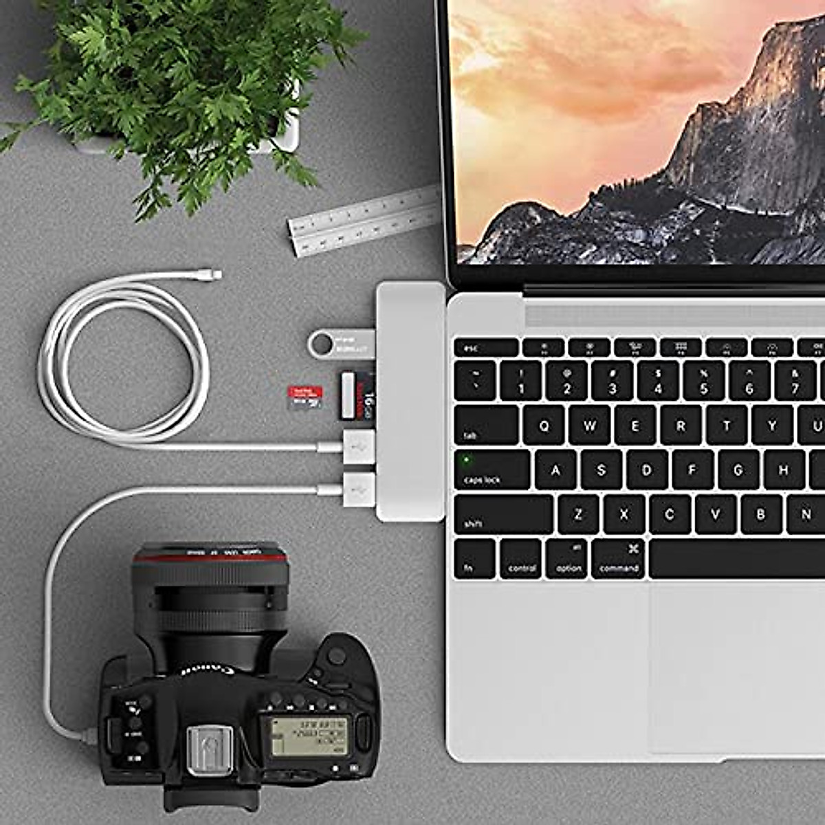 VikTck USB C Adapter for MacBook Pro 2020-2016,MacBook Air 2020-2018 with 4K@60HZ HDMI,2 USB 3.0 Ports,SD/TF Card Reader,USB-C 100W PD and Thunderbolt 3 MacBook Docking Station