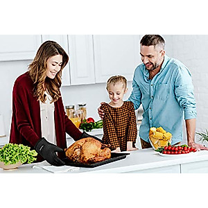 KITCHEN PERFECTION Silicone Smoker Oven Gloves -Extreme Heat Resistant BBQ Gloves -Handle Hot Food Right on Your Smoker Grill Fryer Pit|Waterproof Oven Mitts Grill Gloves |Superior Value Set+3 Bonuses