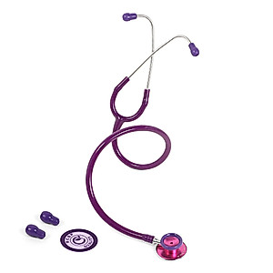 Acoustic Stethoscope for Doctors and Medical Students, Adult, Lightweight Chest Piece, Flexible Jointless Tube & Soft Sealing Ear Knobs Micro Al (PURPLE)