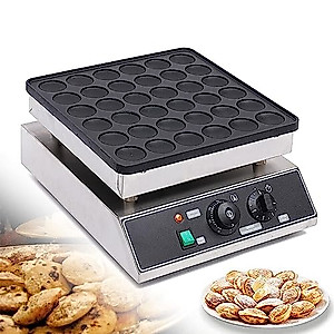 Commercial Pancake Maker， Mini Dutch Dorayaki Pancake Baker Waffle Maker Electric Muffin Making Machine 36 Holes Double Switch Non-stick Surface thermosta for Bakery Home and Kitchen (13.58*15.94*7.28inch)