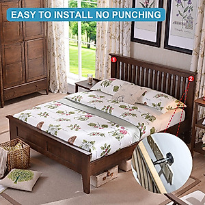 Neatbuddy 2PCS Black Adjustable Bed Frame Anti-Shake Tool, Headboard Stoppers with Free Furniture Pads and Screws, No More Creaking, Protect The Wall from Banging, Easy to Install (1.1-4.7in)