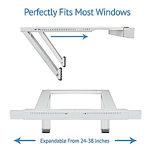 Ivation Air Conditioner Support Bracket, No Tools or Drilling Required – Easy to Install Universal Window AC Mount – Heavy Duty Steel, Holds Up to 200lbs – Fits Single Or Double Hung Windows