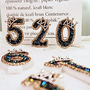 Saododku Birthday Candles for Cake, 0123456789 Number Candles for Birthday Cakes with Sparklers, 3.15" Large Cake Candles for Baby Girl/Boy Birthday, or Wedding Party Decorations(5#)