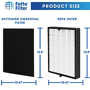 Fette Filter -45i True HEPA Replacement Filter, Compatible with Alen BreatheSmart Flex 45i Air Purifier Only, 3 Pre-Filter Replacements, Compare to Part # B4-Fresh & FL40-Silver-Carbon - Pack of 1+3