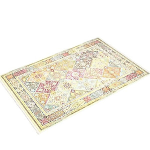 Unique Loom Baracoa Collection Area Rug - Marta (5' 5" x 8' Rectangle, Multi/ Burgundy)