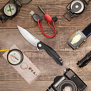 FLISSA Folding Pocket Knife, 3.75" D2 Steel Blade, G10 Handle, EDC Knife with Pocket Clip for Men, Ball Bearings Pivot, Assisted One-Handed Flipper Opening, Liner Lock, Sharp Camping Survival Hiking Knives