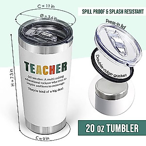 OASSIE Teachers Day Gifts for Women - 20 oz Stainless Steel Insulated Coffee Tumbler With Lid - Graduation Back to School End of The Year Birthday Appreciation Thank You Gifts for Teachers Women