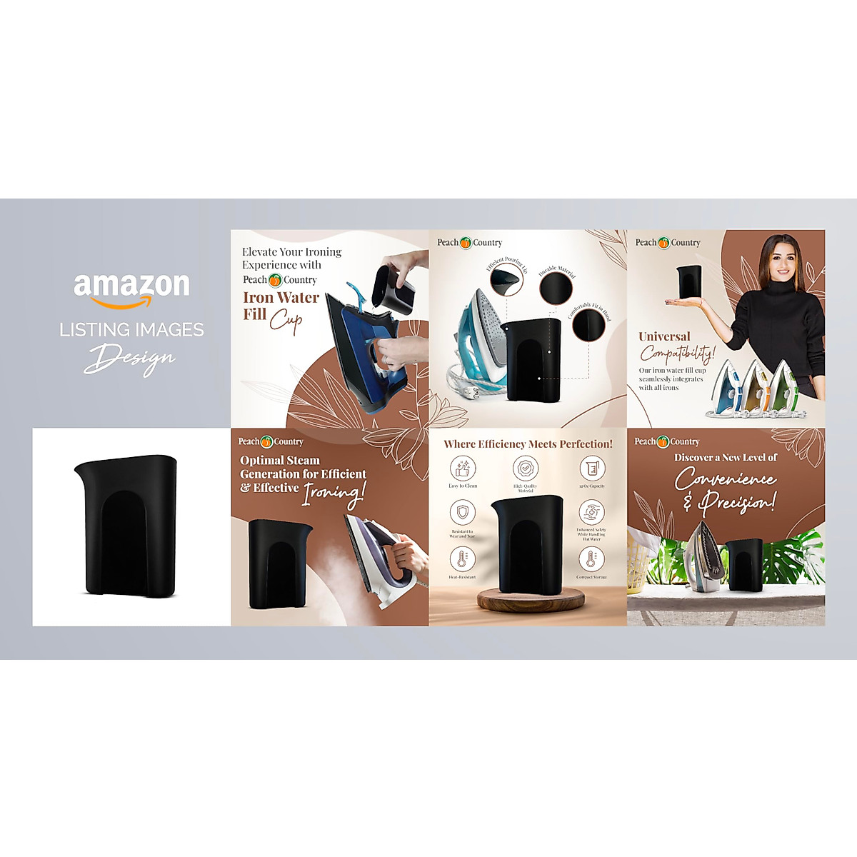 Peach Country 12 Oz Iron Water Fill Cup for (Rowenta Irons) (2)…