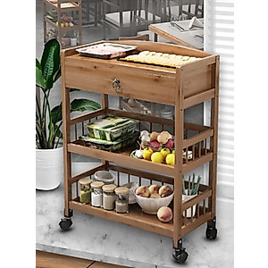 LIUJUN Thickened Vegetable Rack Dining Car Trolley Restaurant Food Delivery Car Serving Car Commercial Dish Shelf