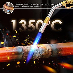 Propane Torch Head High Intensity MAPP Gas Torch Kit MAP Pro Trigger Start Torch Head for Propane MAPP MAP/PRO Tank Welding Soldering Stripping Paint Searing Steak