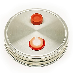 Mushroom Jar Lid for Liquid Culture Stainless Steel Metal Wide Mouth (6 Pack)