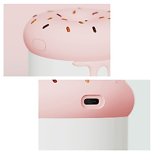 USB Cool Mist Mini Humidifier with Night Light,250ml Sweet Humidifier for Bedroom Home Room Office Car with Adjustable Mist Mode(Pink)