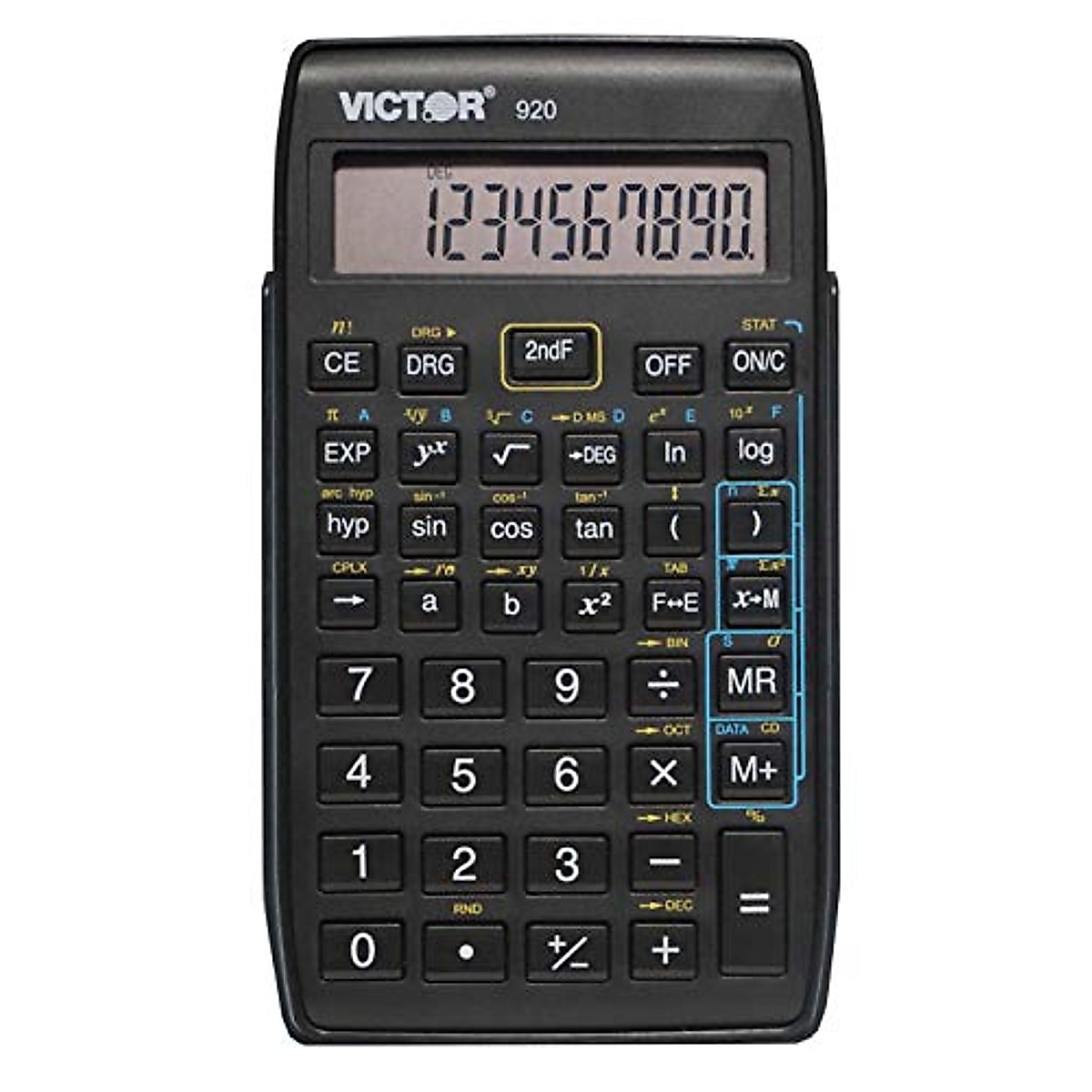 Victor 920 Compact Scientific Calculator with Hinged Case, 10-Digit LCD