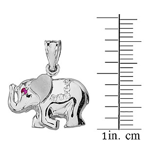 Good luck Charms Fine 925 Sterling Silver CZ Asian Elephant Pendant