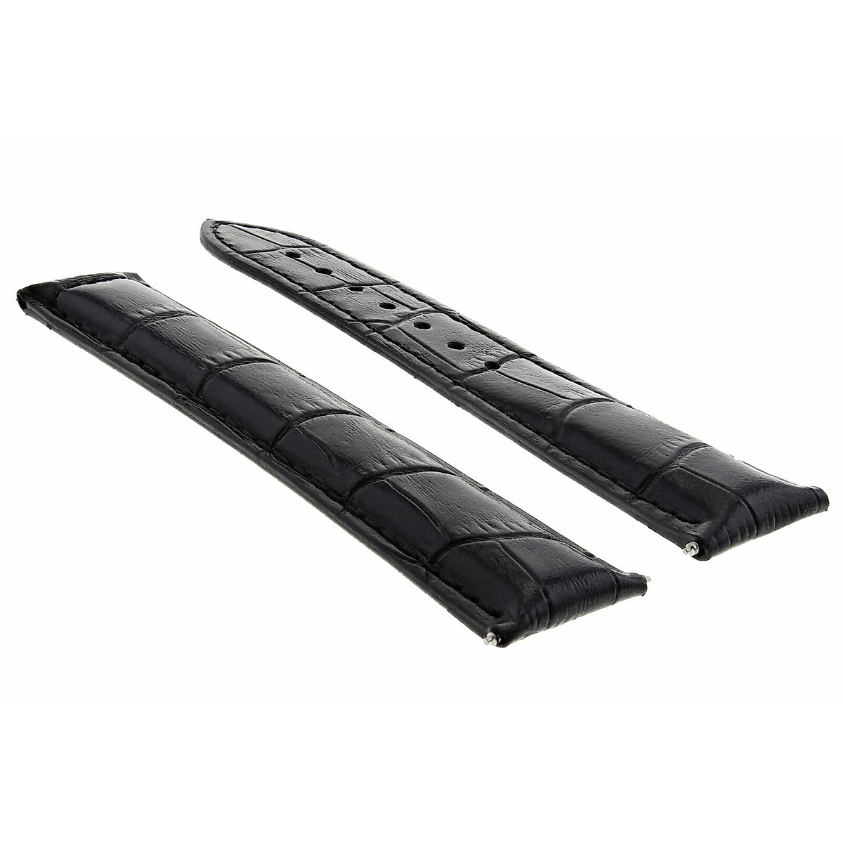 Ewatchparts 22/18MM LEATHER STRAP WATCH BAND COMPATIBLE WITH IWC PILOT PORTUGUESE TOP GUN WATCH BLACK