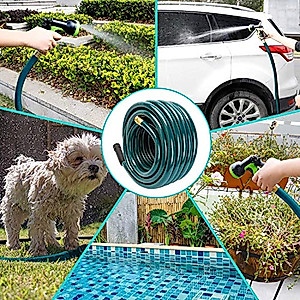 Worth Garden LEAD-IN Short Garden Hose 3/4 in. x 2 ft. NO KINK, HEAVY DUTY Water Hose,Male to Female Replacement Durable PVC Garden Pipe with Solid Brass Fittings,Dark Green,12 Years Warranty,H065B01