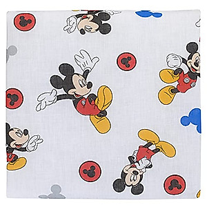Disney Mickey's Big Adventure Blue, Red, Yellow & Green 4Piece Toddler Bed Set - Comforter, Fitted Bottom Sheet, Flat Top Sheet, Reversible Pillowcase, Blue, Red, Yellow, Green
