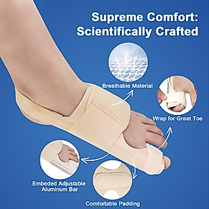 Bunion Corrector for Women Big Toe, Bunion Relief, 8pcs Toe Separators for Overlapping Toes Women, Toe Spacers For Feet Men, Bunion Splint w Pad, Hallux Valgus Toe Straighteners,Fix Bunions No Surgery